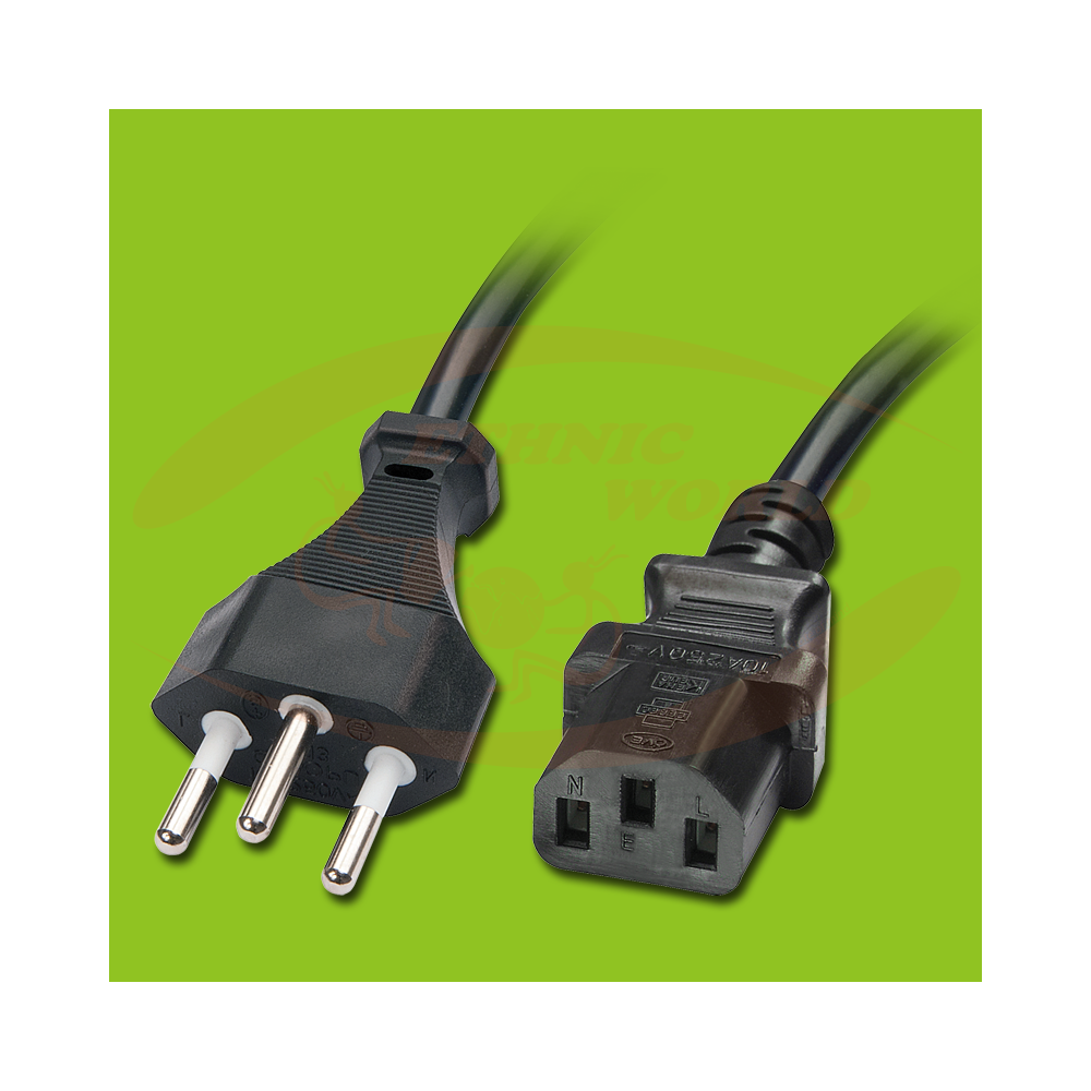 Stromkabel mit CH-Stecker (M) - IEC (F) - Ethnic World