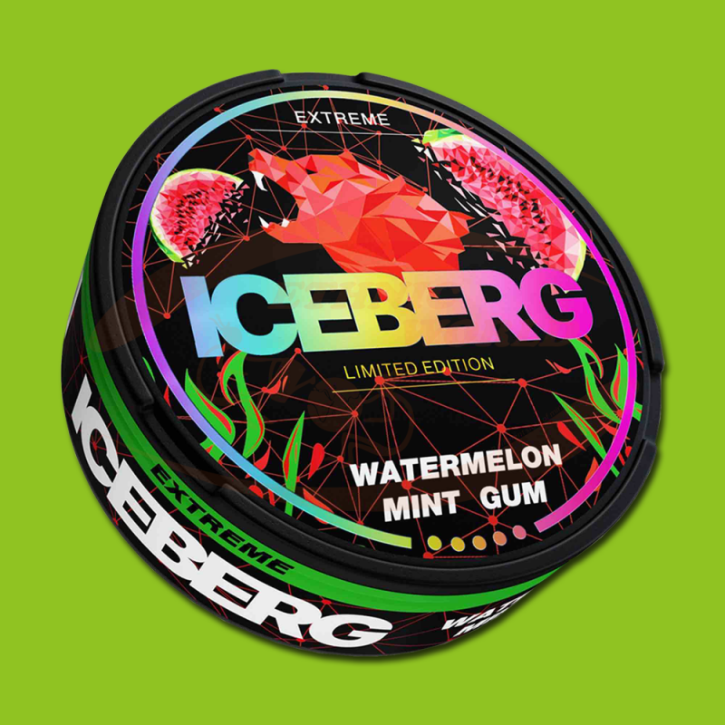 ICEBERG Snus 16g Watermelon Mint Gum 50mg/g - Ethnic World